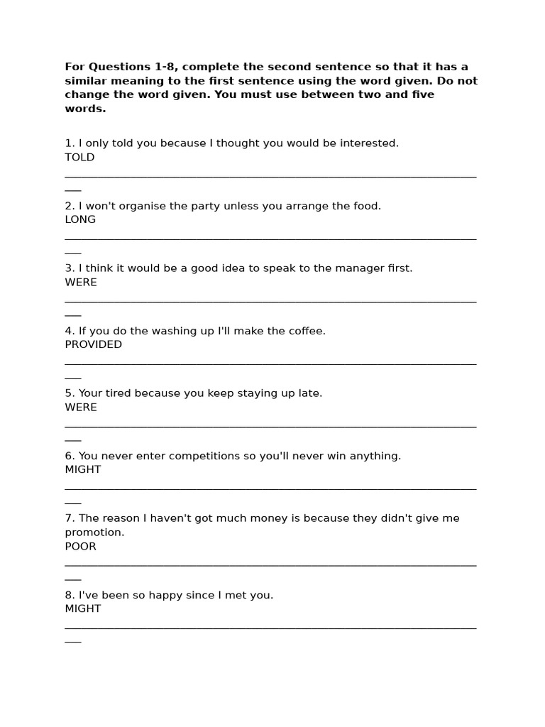 Conditionals - Transformacje - Trudne | PDF