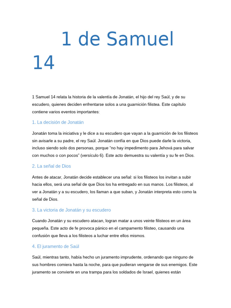 1 de Samuel 14 | PDF | Saulo