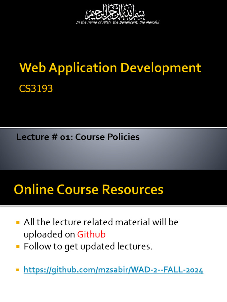 Lecture-01 - Course Introduction | PDF | World Wide Web | Internet & Web