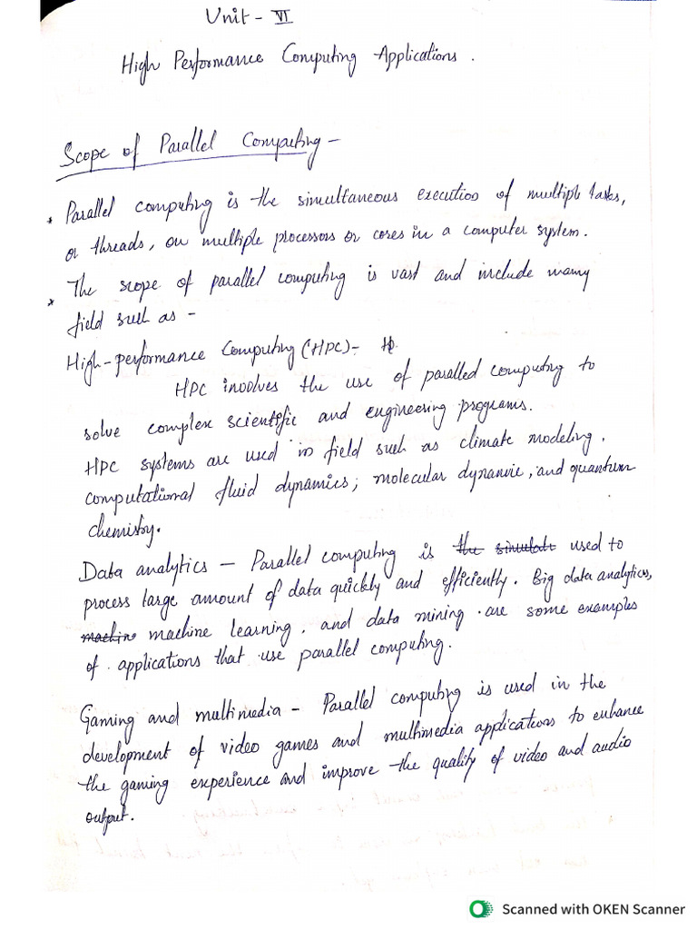 HPC Unit VI Notes | PDF