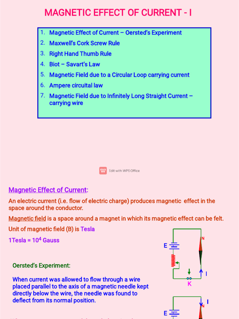 1 Magnetic Effect of Current 13rd Sem | PDF | Magnetic Field | Magnetism
