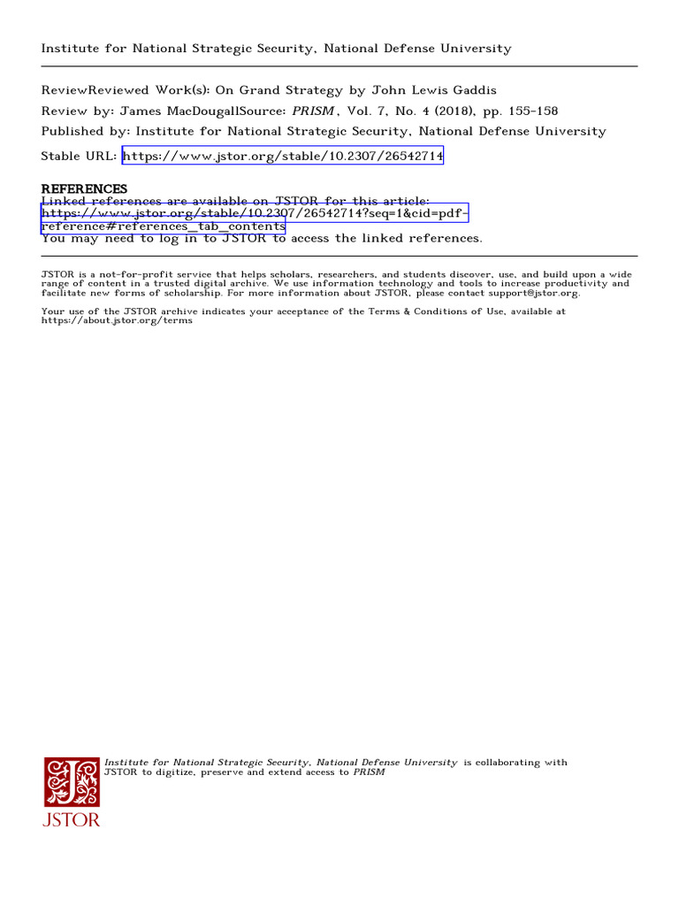 Book Review of The Grand Strategy - MacDougall-PRISM-2018 | PDF | Grand ...