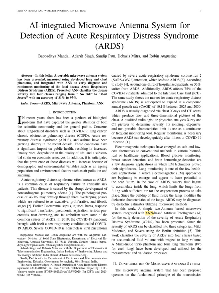 AWPL AI Integrated Microwave Antenna System For Detection of Acute ...