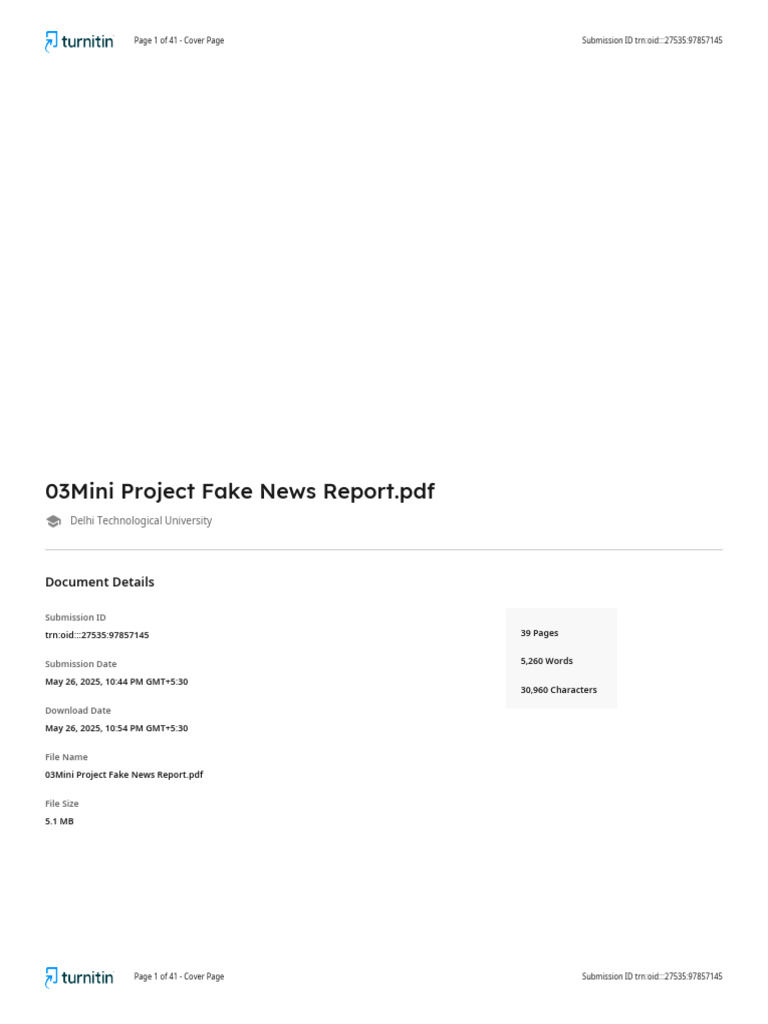 03mini Project Fake News Report | PDF | Deep Learning | Machine Learning