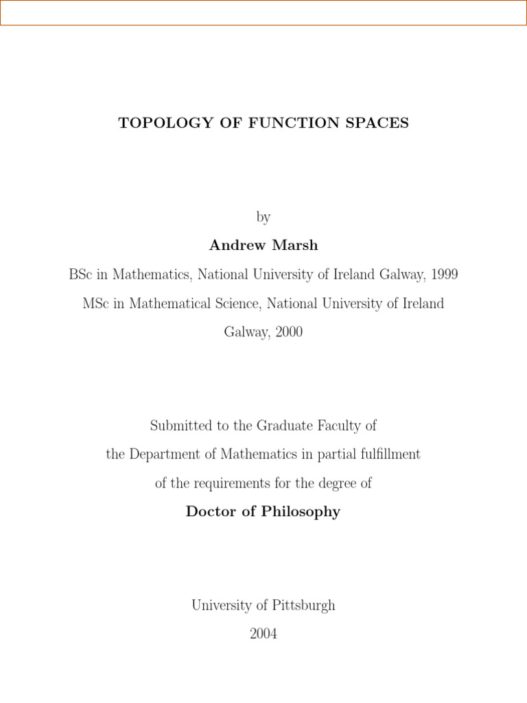 Topology of Function Space | PDF | Compact Space | Topology