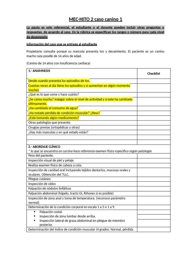 HITO 2 Caso Canino 1 Cardiaco | PDF | Corazón | Ventrículo (corazón)