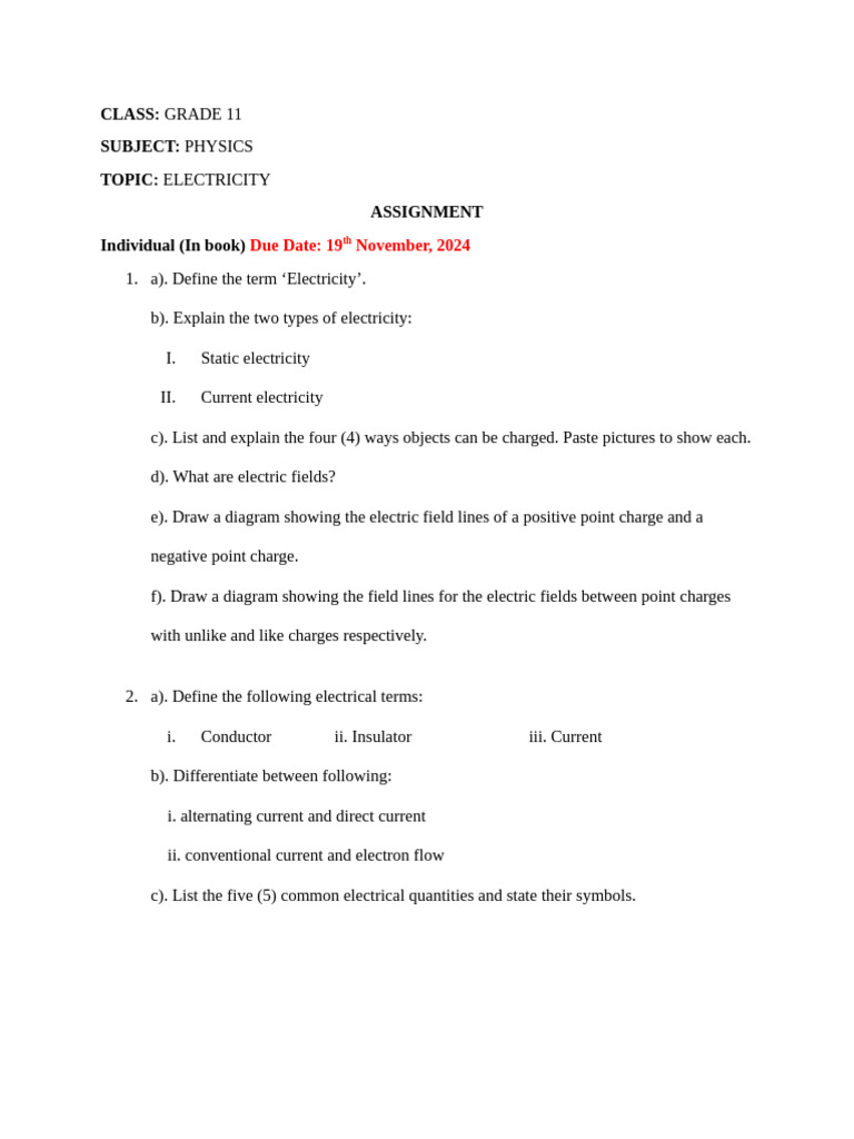 G11 Physics Worksheet | PDF