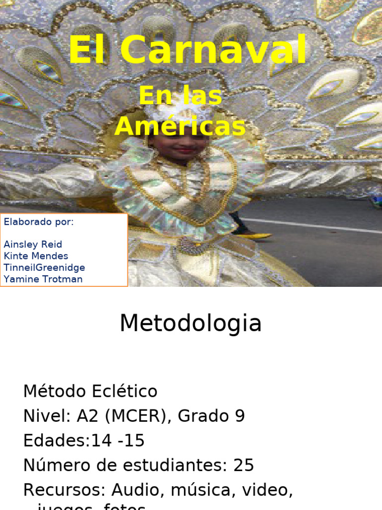 Aprendiendo sobre el Carnaval en las Américas | PDF | Carnaval | Las ...