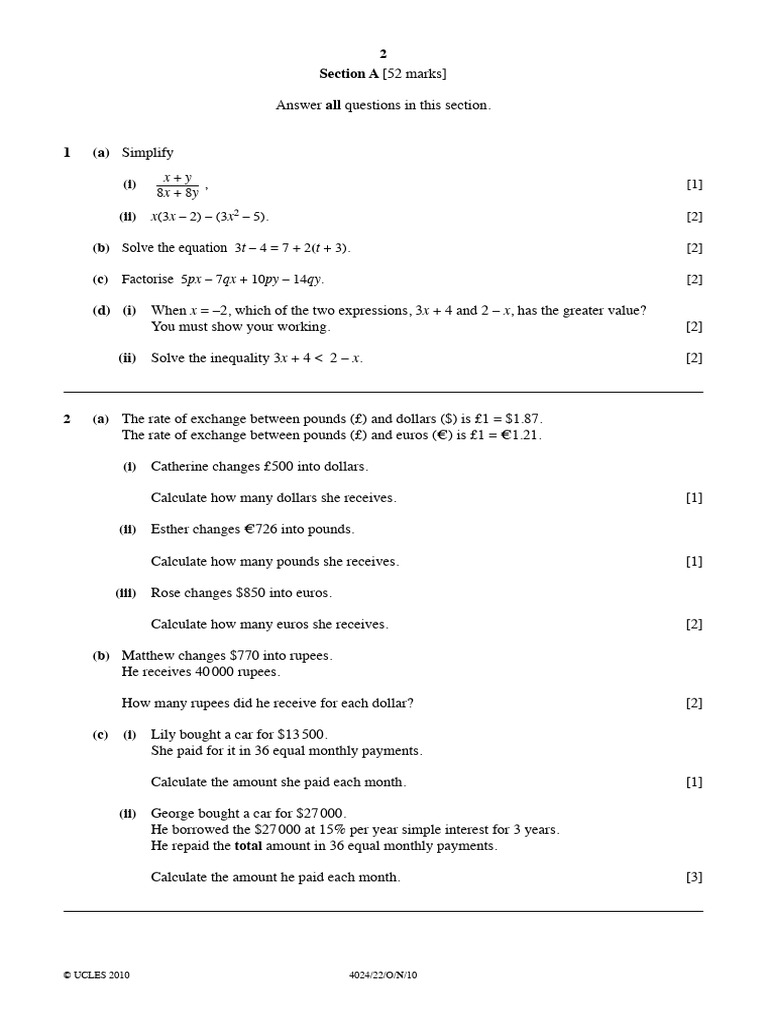 Practice Paper (Maths-D Paper-2) | PDF | Mathematics | Equations