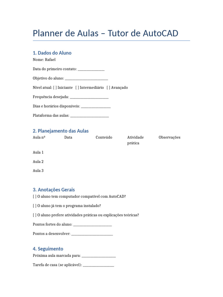 Planner Tutor AutoCAD | PDF