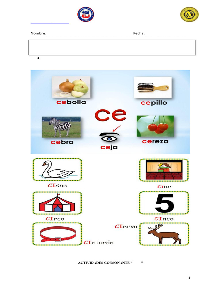 Actividades Letra Ce-Ci | PDF