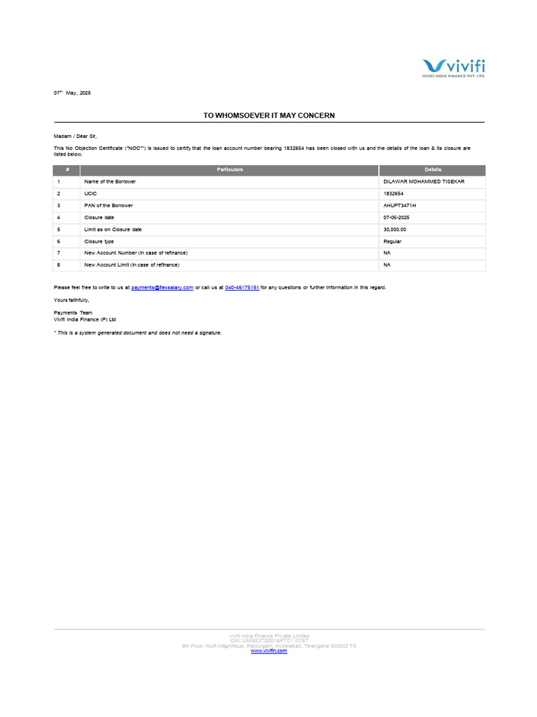 Vivifi India Finance 30000 | PDF