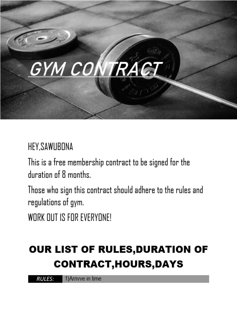 Gym Contract | PDF