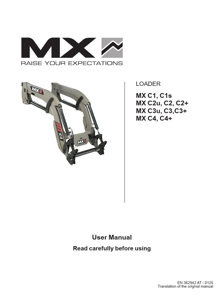 MX C1 Loader User Manual Overview | PDF | Tractor | Loader (Equipment)