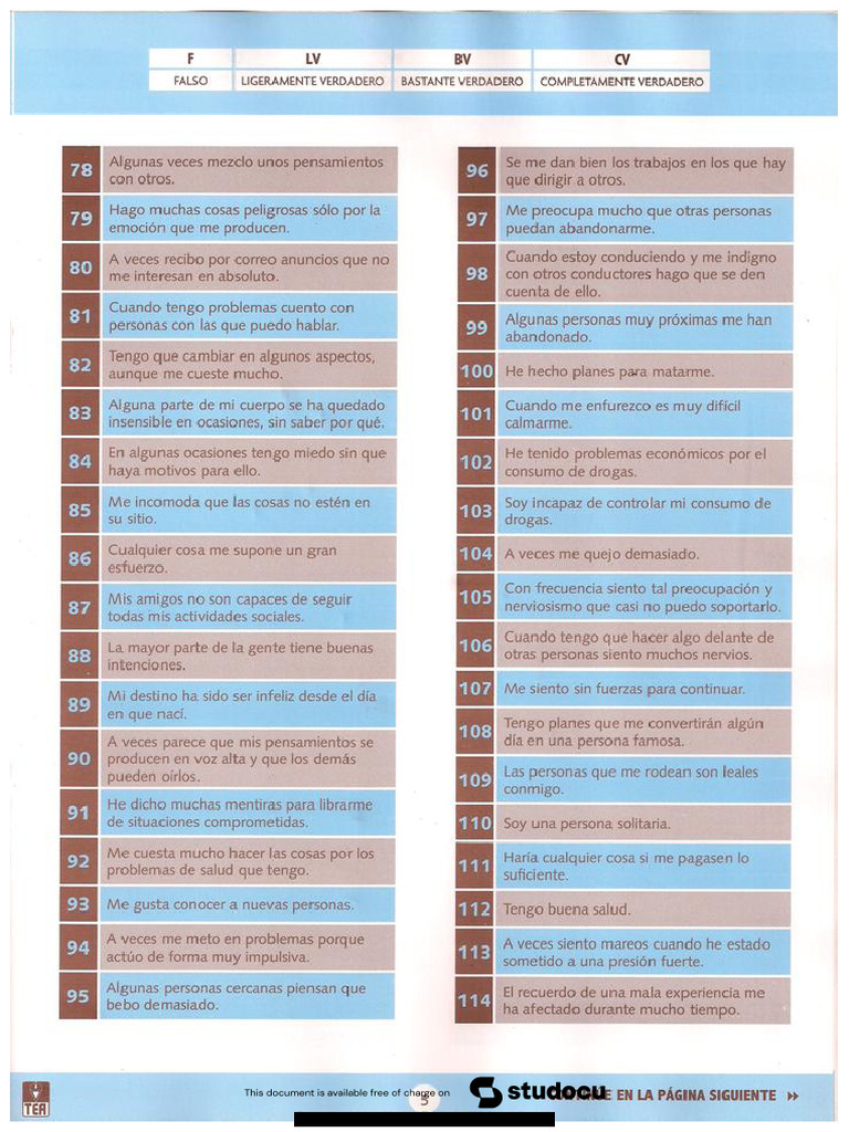 Cuadernillo y Hoja de Respuestas. PAI | PDF