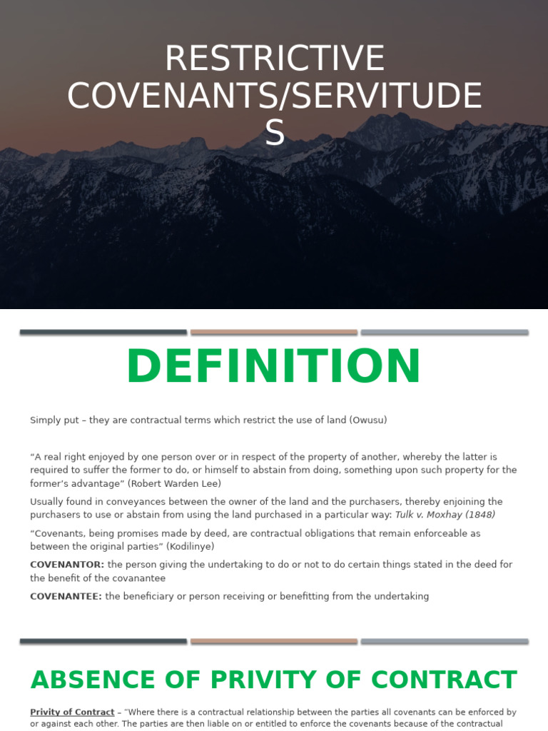 Restrictive Covenants | PDF | Covenant (Law) | Lease
