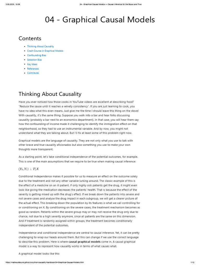 04 - Graphical Causal Models - Causal Inference For The Brave and True | PDF | Confounding ...