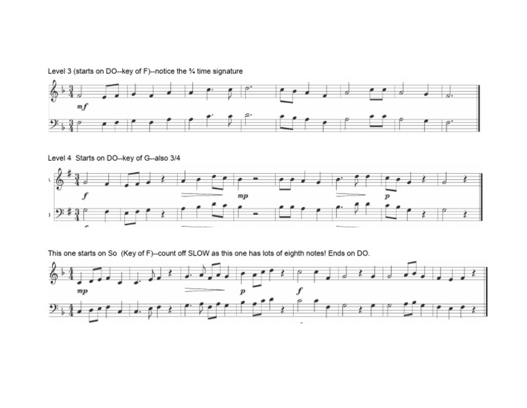 Oct Sightreading Levels | PDF