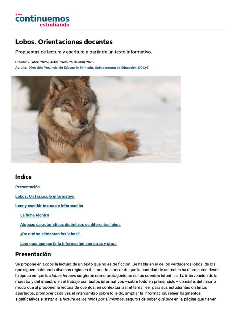 Orientaciones para estudiar lobos | PDF | Zoología