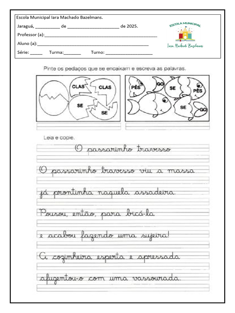 Formulário Escolar Iara Machado Bazelmans | PDF
