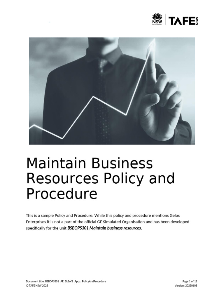 BSBOPS301 AE Sk2of2 Appx PolicyAndProcedure | PDF | Employment | Occupational Safety And Health