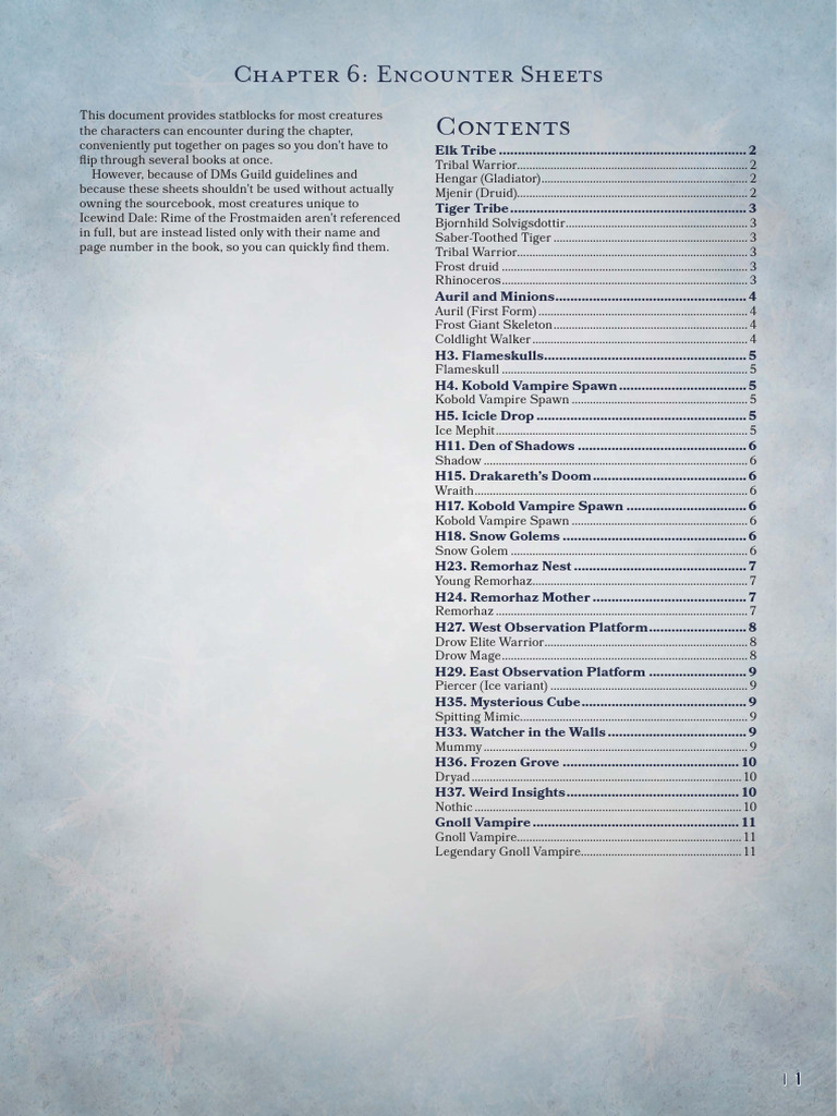 Chapter 6 - Encounter Sheets | PDF