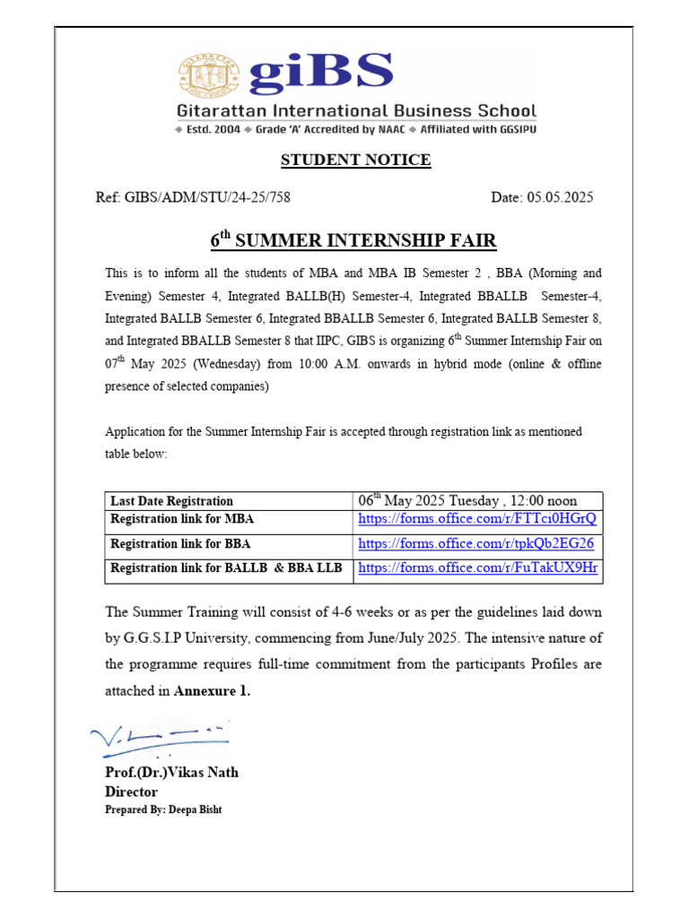 MBA Summer Internship Fair 2025 | PDF | Human Resource Management ...