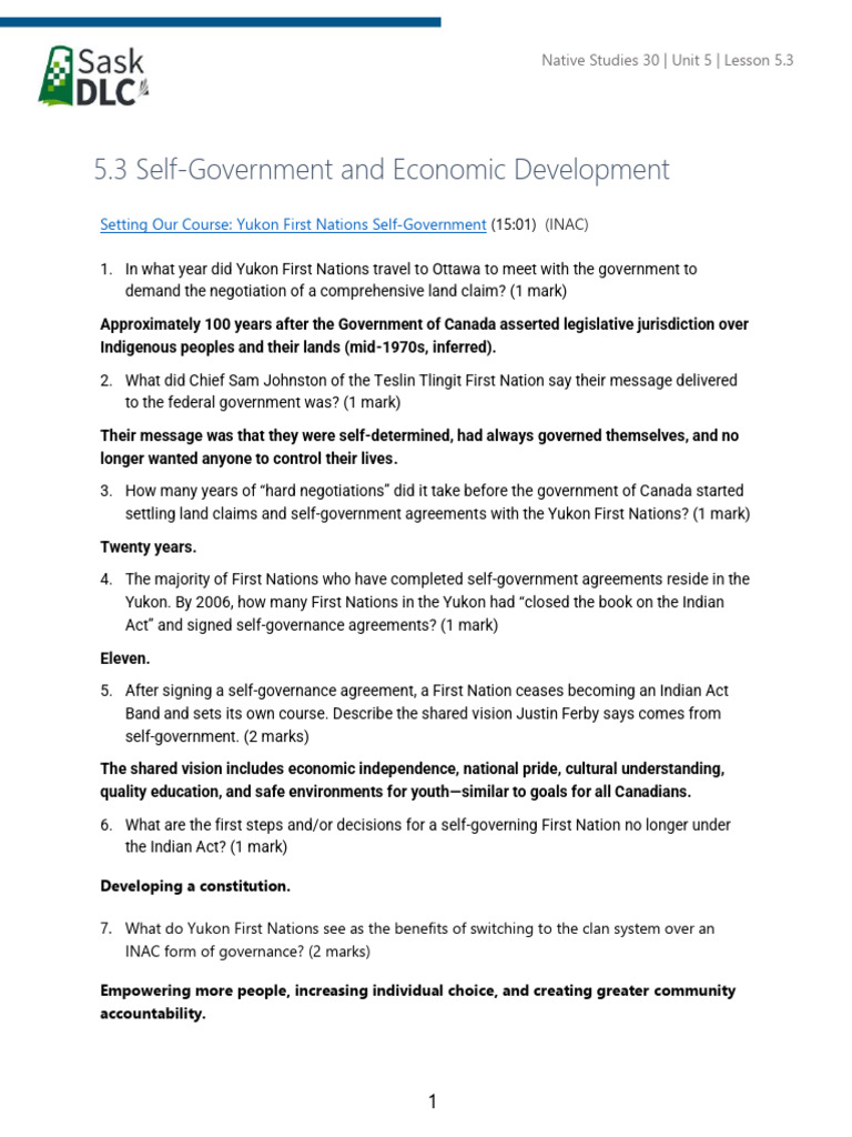 Yukon First Nations Self-Government Insights | PDF | Governance | Yukon