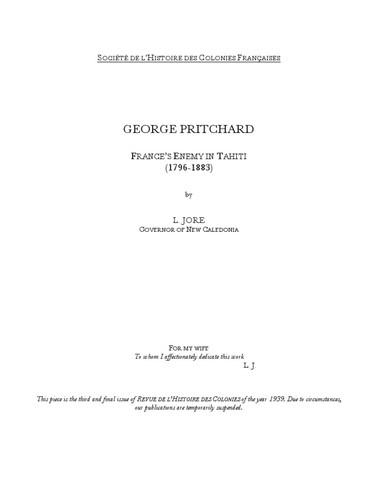 George Pritchard | PDF | Tahiti | Religion And Belief
