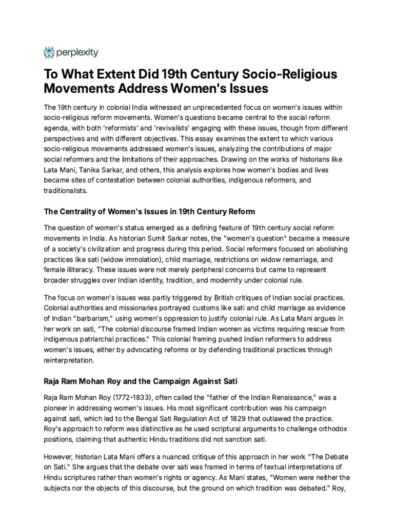 Women in 19th Century Reform | PDF | Feminism | Gender Studies