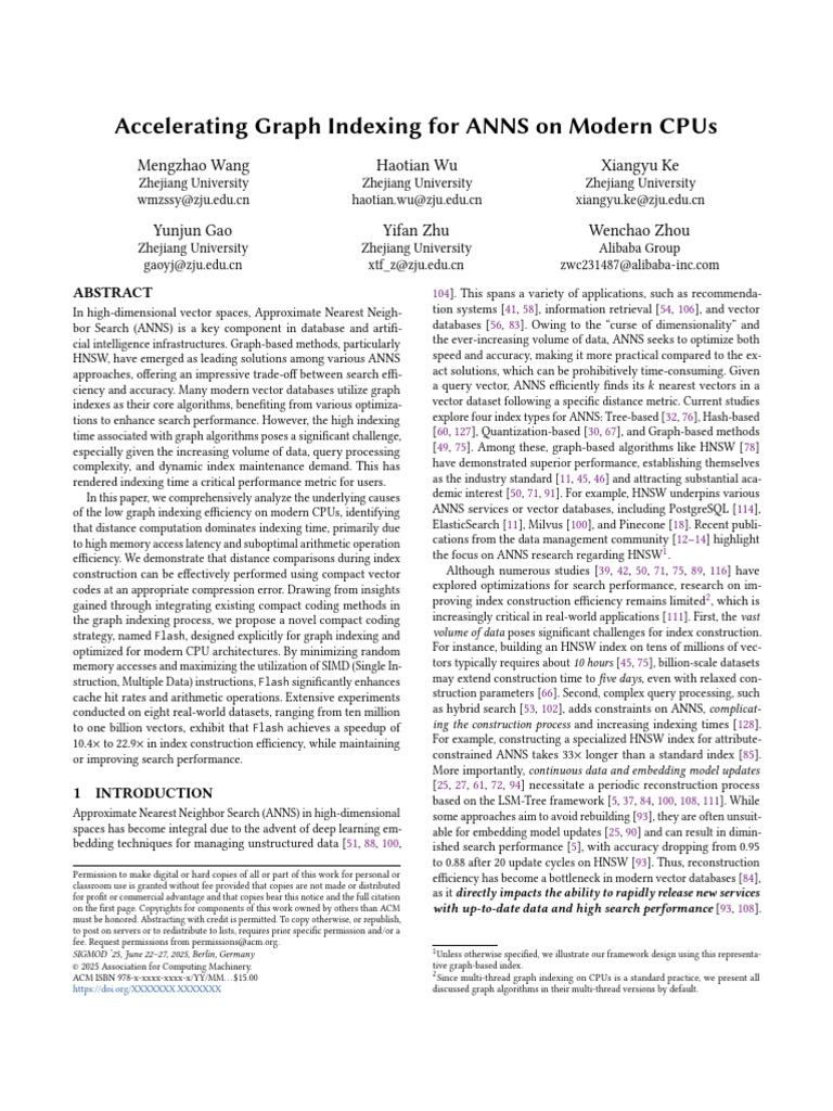 Accelerating Graph Indexing for ANNS on Modern CPUs | PDF | Central Processing Unit | Parallel ...