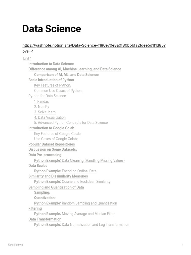 Data Science 7th Sem AIML ITE Notes Complete LONG | PDF | Machine ...