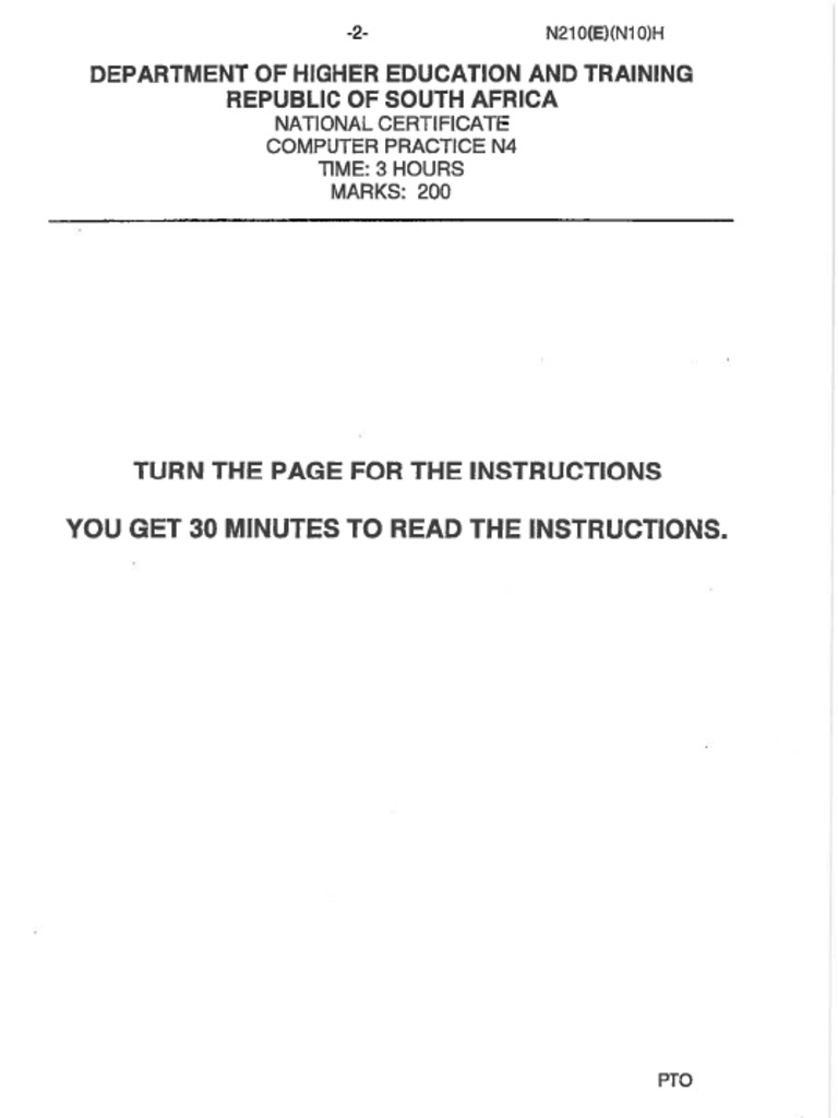 Computer Practice N4 Exam Paper | PDF