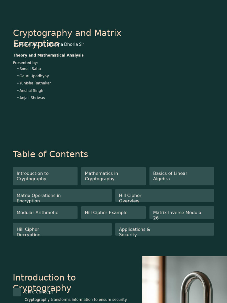 Cryptography and Matrix Encryption | PDF | Cryptography | Encryption