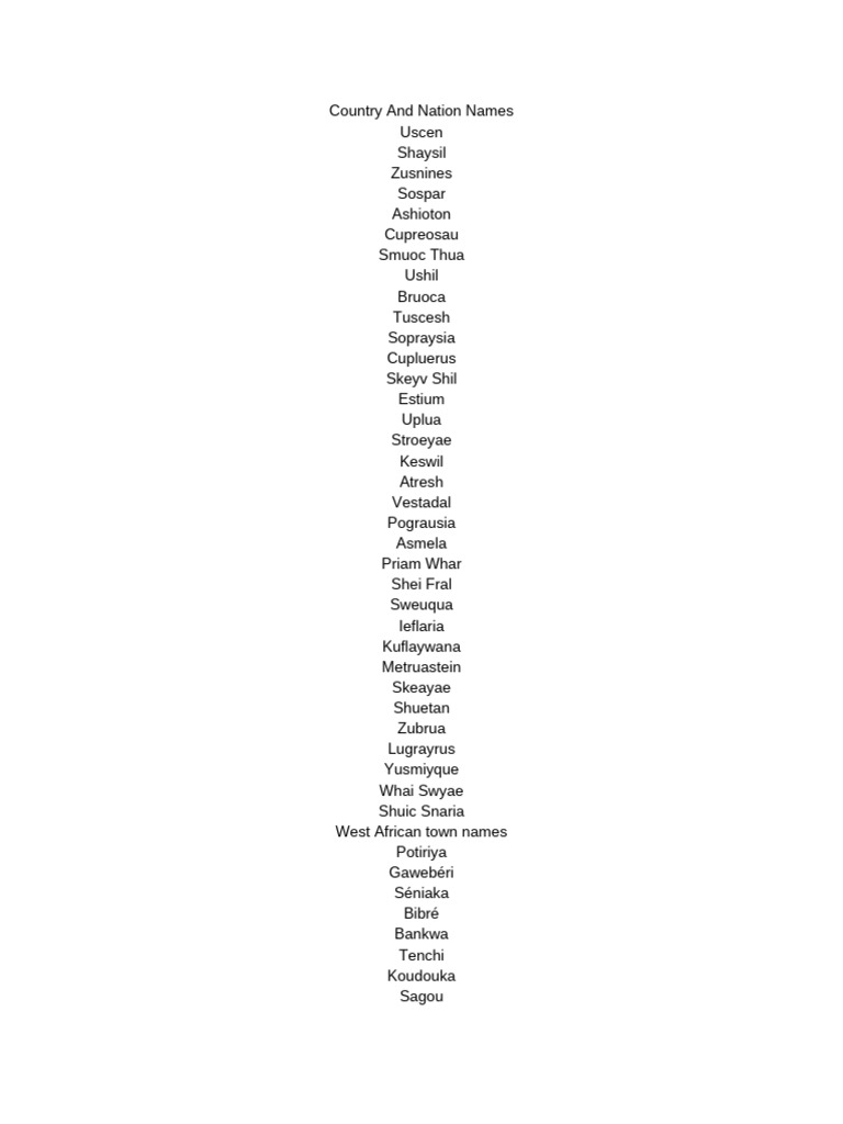 African Town and Royalty Names List | PDF