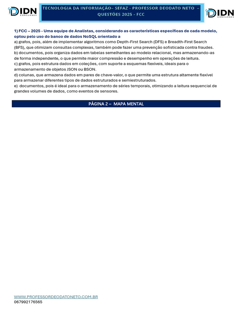 3) QUESTÕES FCC 2025 ALUNOS MAPAS | PDF