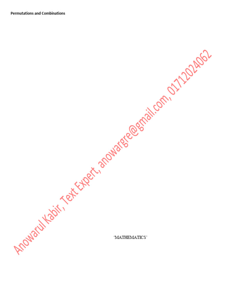 Permutation and Combination For TEST EXPERT | PDF | Speed | Dice