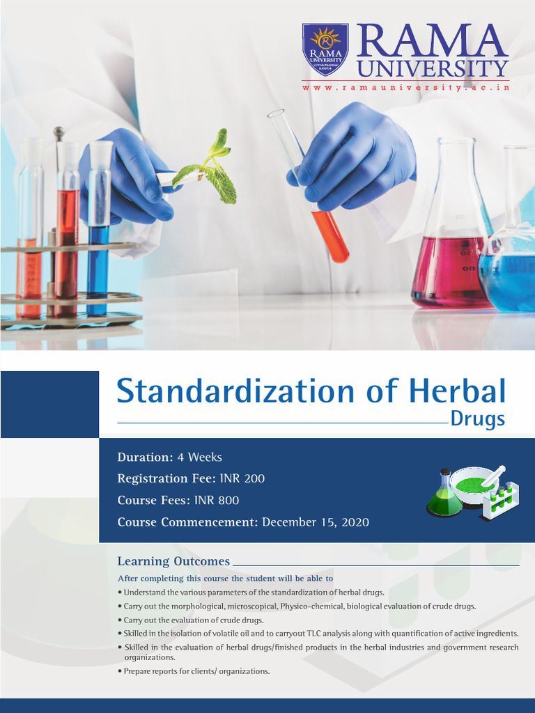 Standardization of Herbal Drugs | PDF | Ayurveda | Medicine