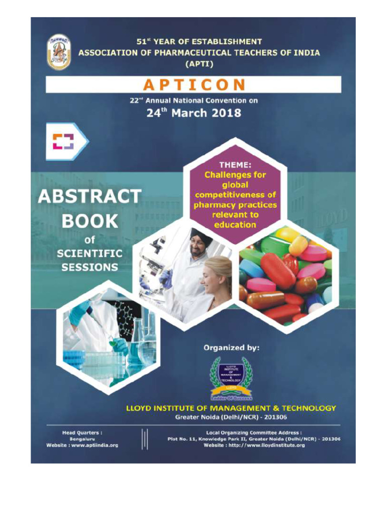 Abstract Book (APTICON) - 2018 20190115 | PDF | Virus | Heart Failure