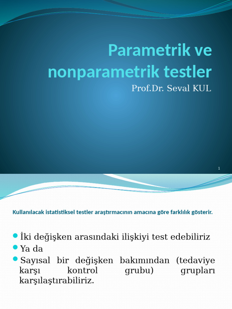 3) Parametrik and Nonparametrik Testler | PDF