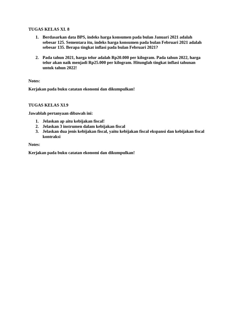 Tugas Kelas Xi | PDF