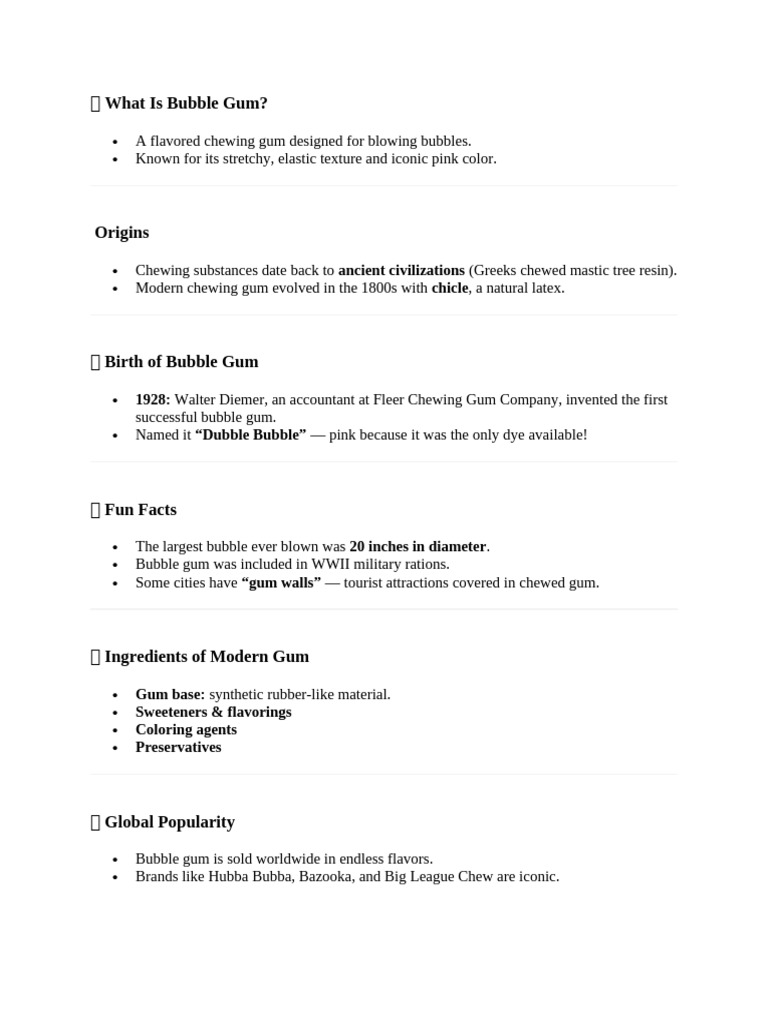 What Is Bubble Gum? | PDF
