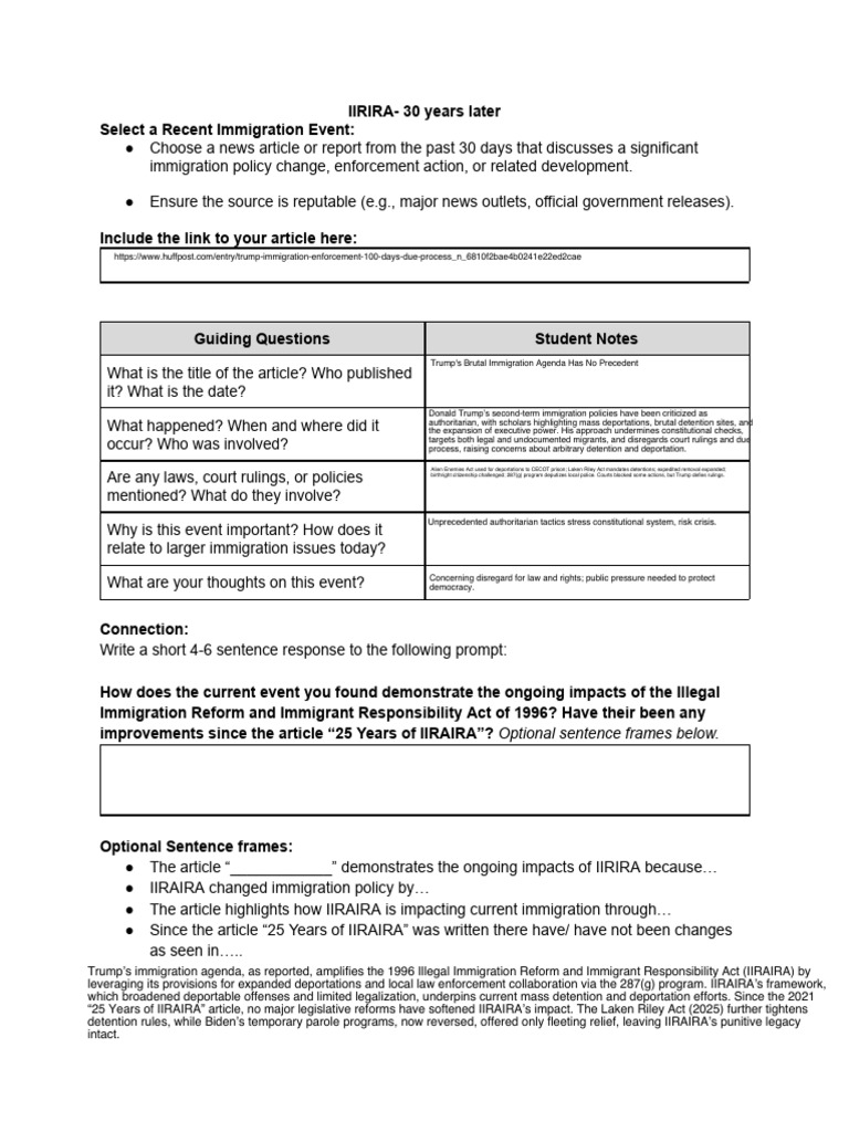IIRIRA's Ongoing Impact on Immigration | PDF | Illegal Immigration ...