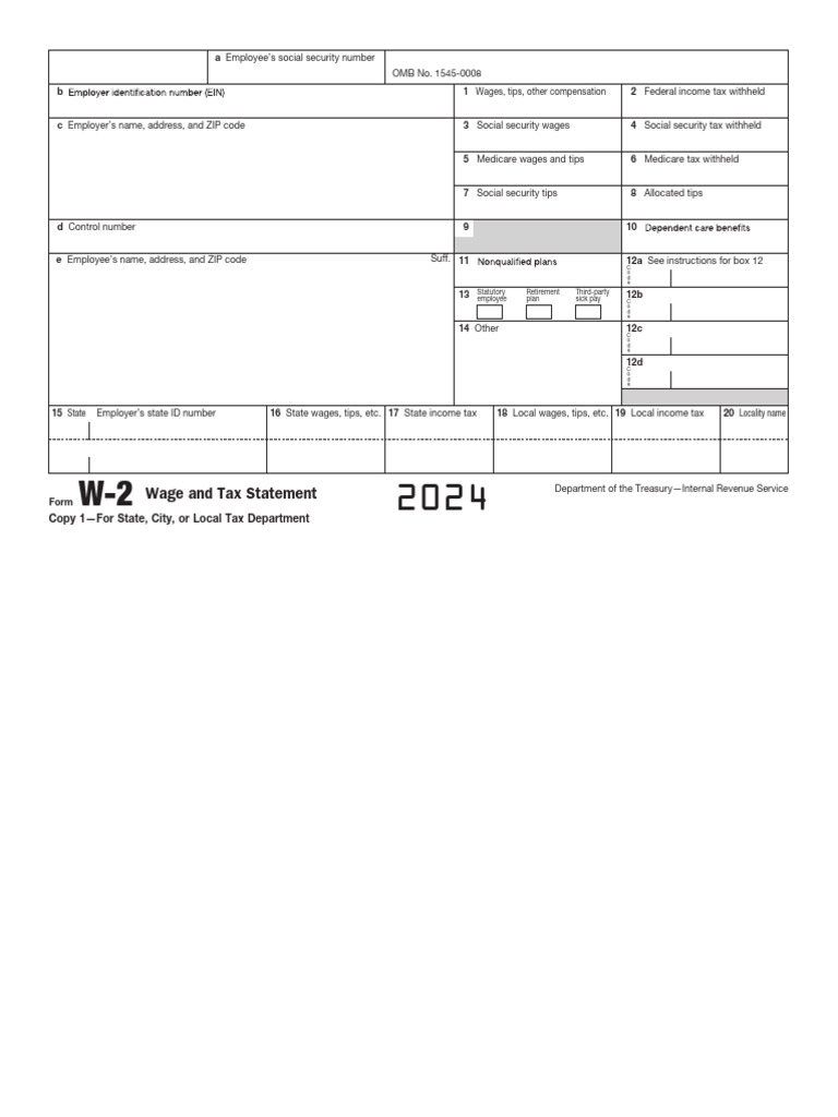 W-2 Wage and Tax Statement Overview | PDF | Economies | United States ...