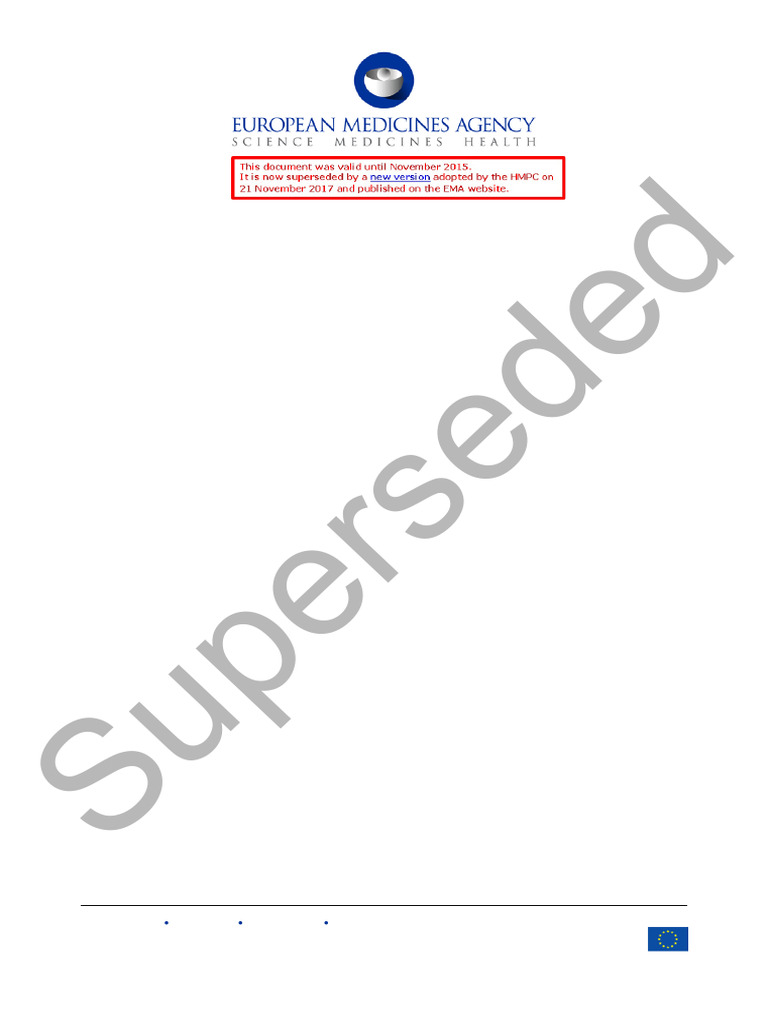 Superseded Opinion HMPC European Union Herbal Monograph Hedera Helix L ...