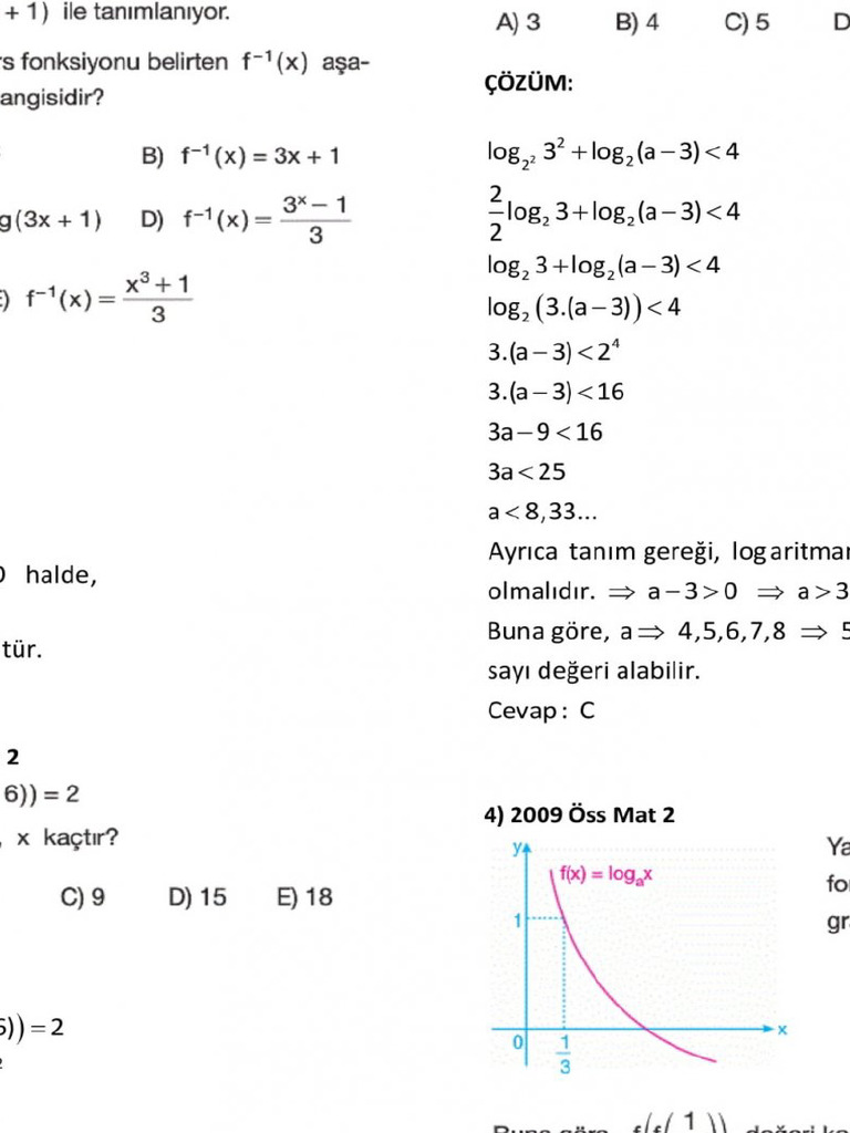 Logaritma Cikmis Sorular Cozumleri Centering | PDF