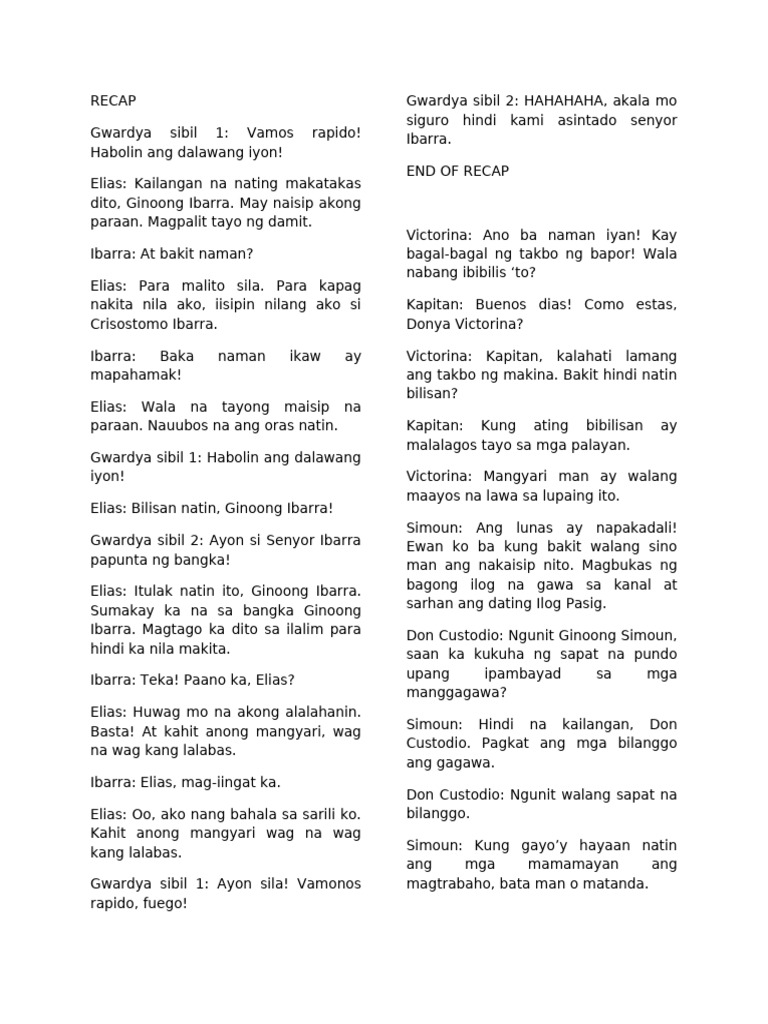 El Filibusterismo Script | PDF