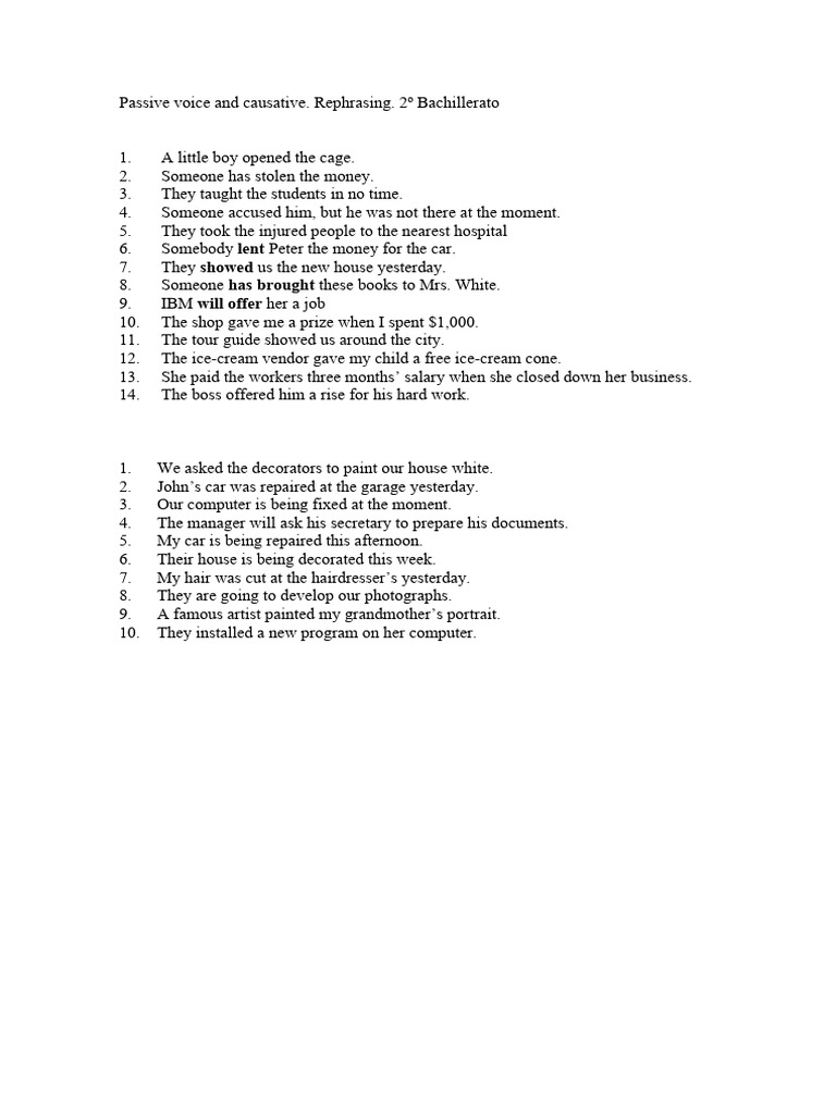 Passive Voice and Causative | PDF