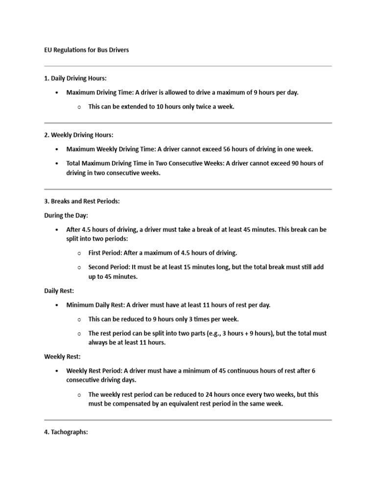 Legal Drivers Regulations in Europe | PDF | Driving | Road Transport
