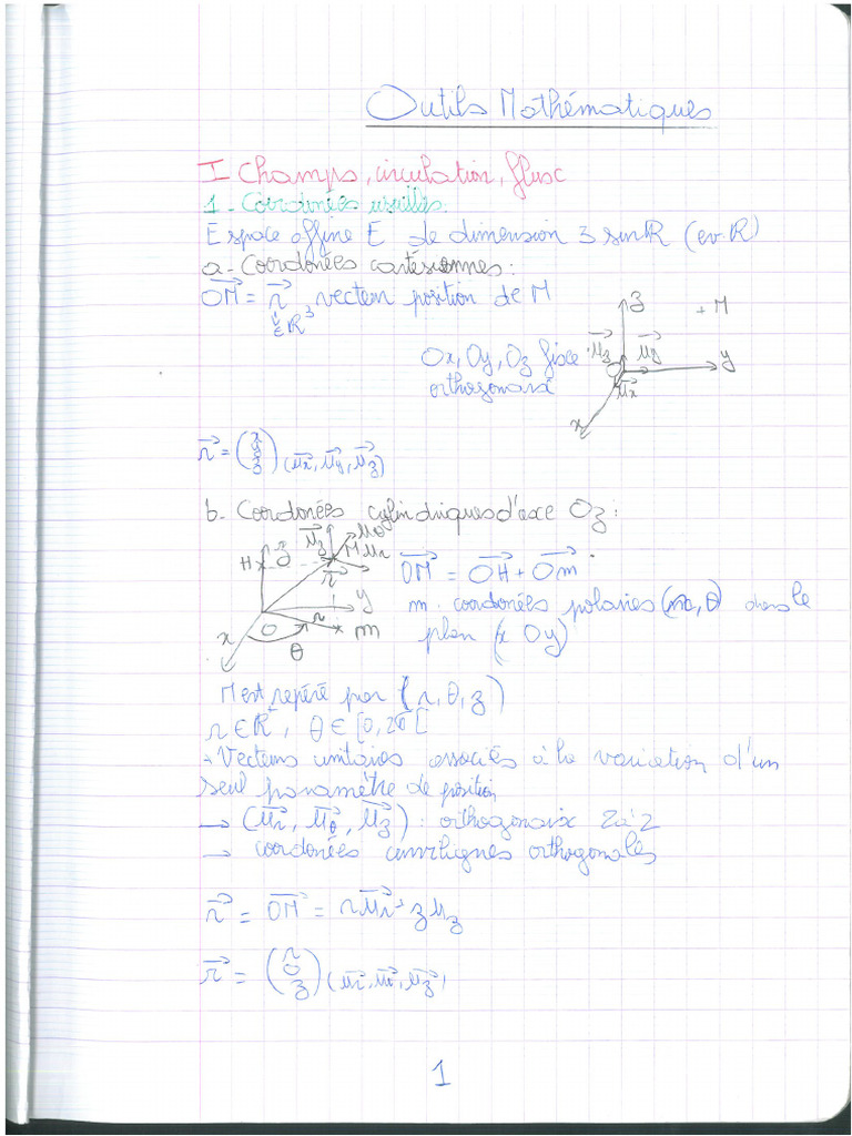 Chap 1 Outils Math | PDF
